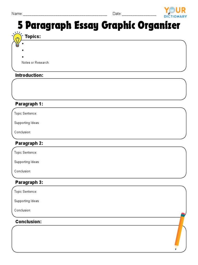 5 Paragraph Essay Graphic Organizer | PDF