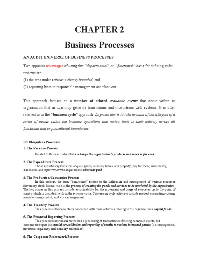 Chapter 2 Business Processes | PDF | Cash | Information