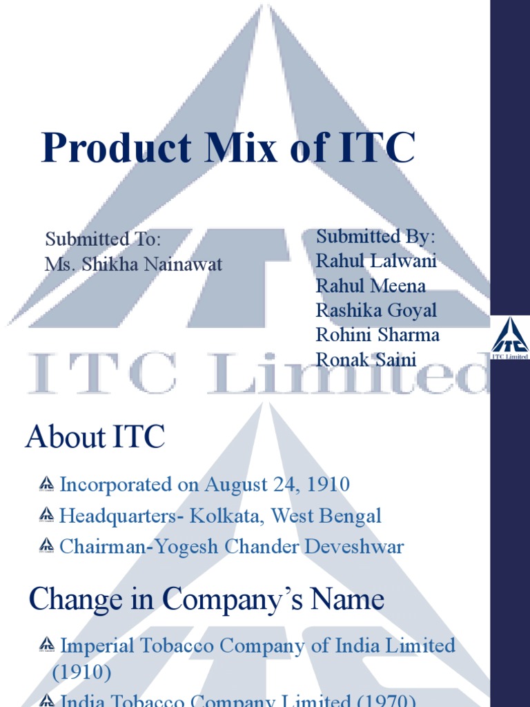 ITC Product Mix Overview | PDF | Cuisine | Foods