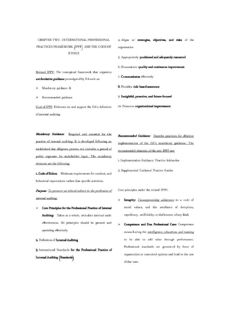 Chapter 2 - The International Professional Practices Framework (IPPF) | PDF