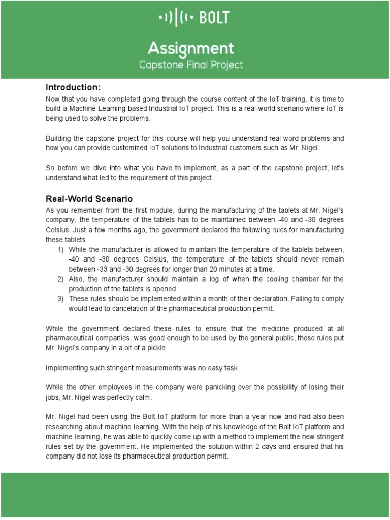 Capstone Project | PDF | Internet Of Things | Machine Learning