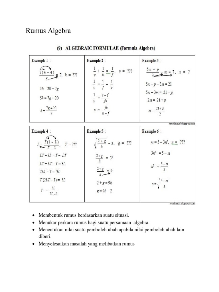 Rumus Algebra | PDF