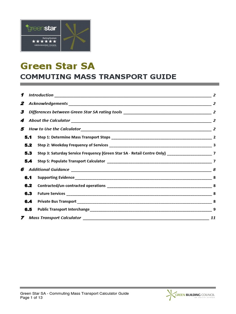 Green Star Commuting Mass Transport Guide | PDF | Public Transport | Bus