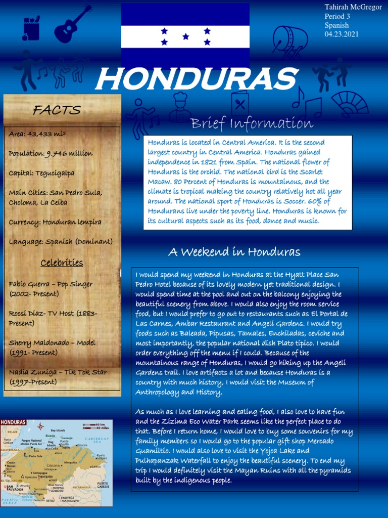 Honduras Facts and Weekend Plans | PDF | Honduras | Foods