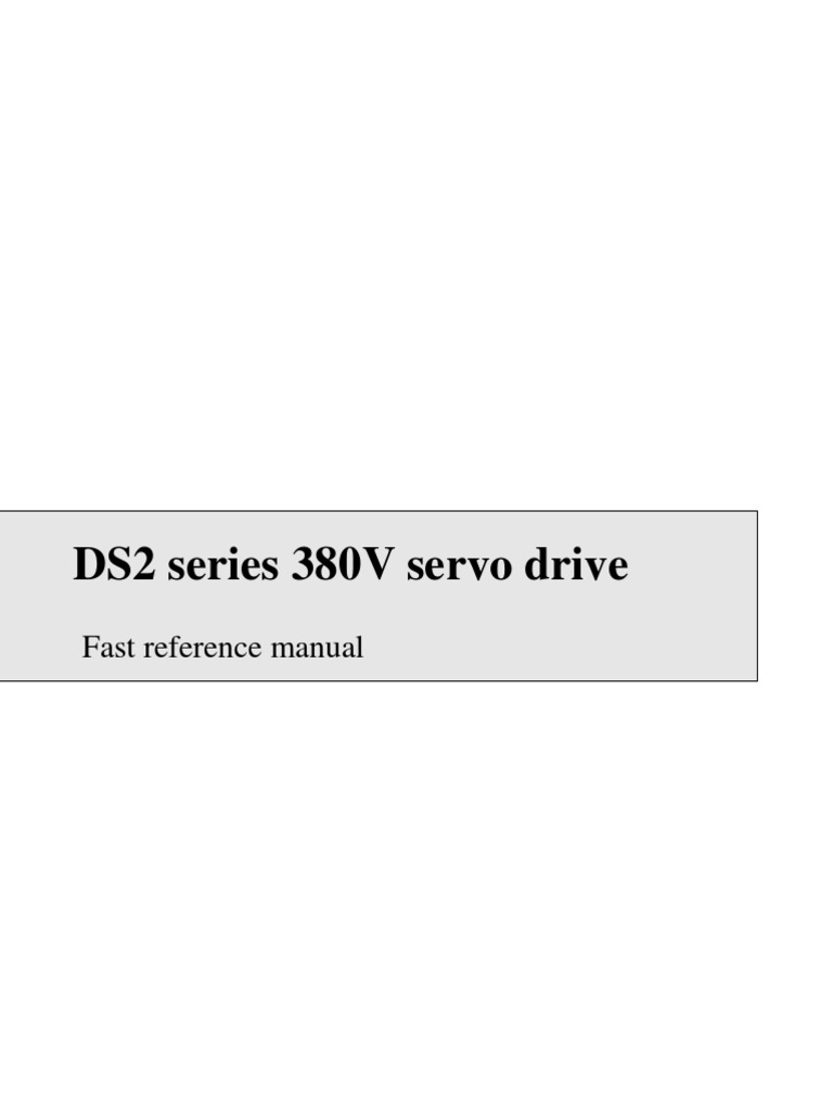 DS2 Series 380V Servo Drive Manual | PDF | Electric Motor | Parameter (Computer Programming)