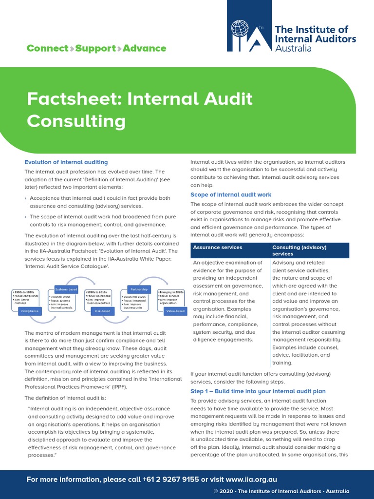 Factsheet: Internal Audit Consulting: Connect Support Advance | PDF ...