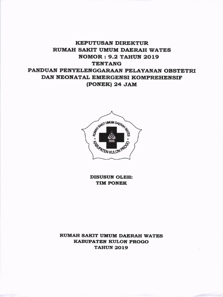 Panduan Penyelenggaraan PONEK 24 Jam | PDF