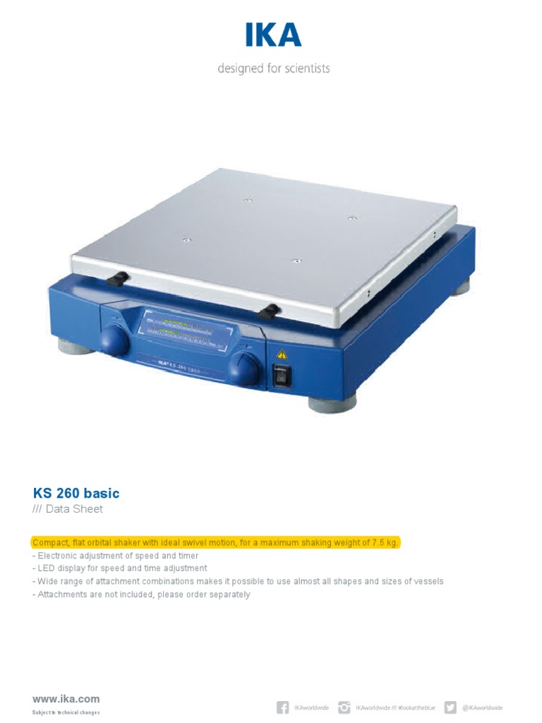 Agitador Orbital IKA KS 260 Basic | PDF