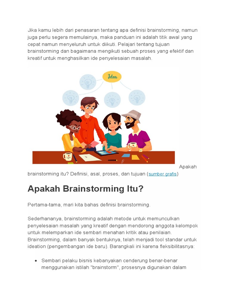 Jika Kamu Lebih Dari Penasaran Tentang Apa Definisi Brainstorming | PDF