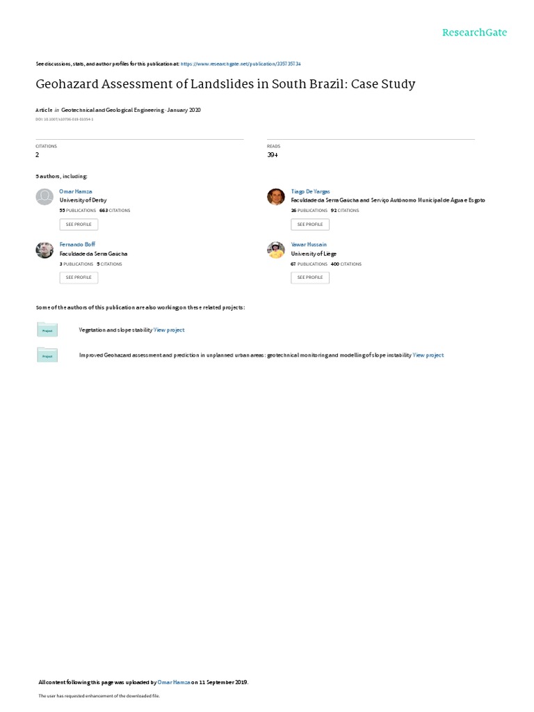 Geohazard Assessment Case Study | PDF | Landslide | Geotechnical ...