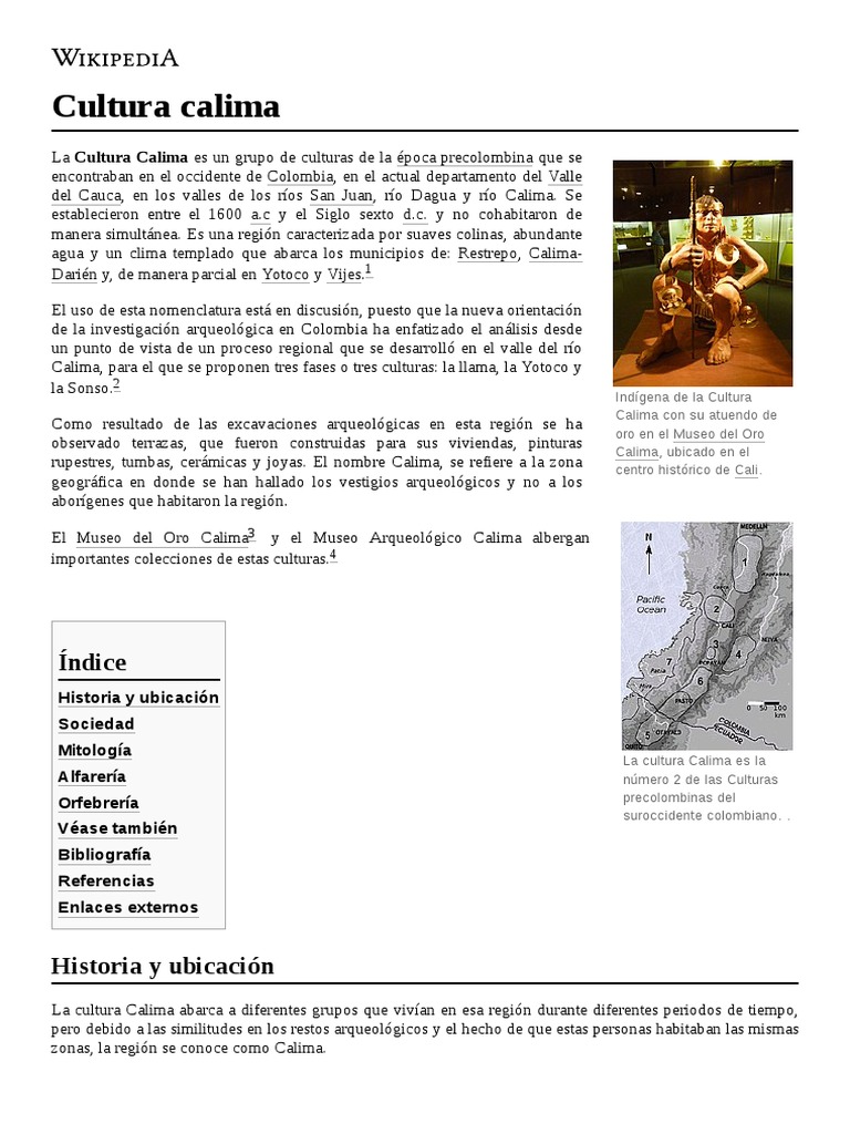 Cultura Calima | PDF | Pueblos Indígenas de las Américas | Andes