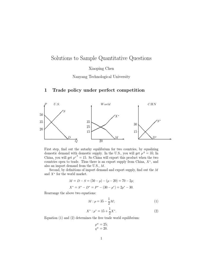 Sample Quantitative Questions Solutions | PDF | Monopoly | Economic ...
