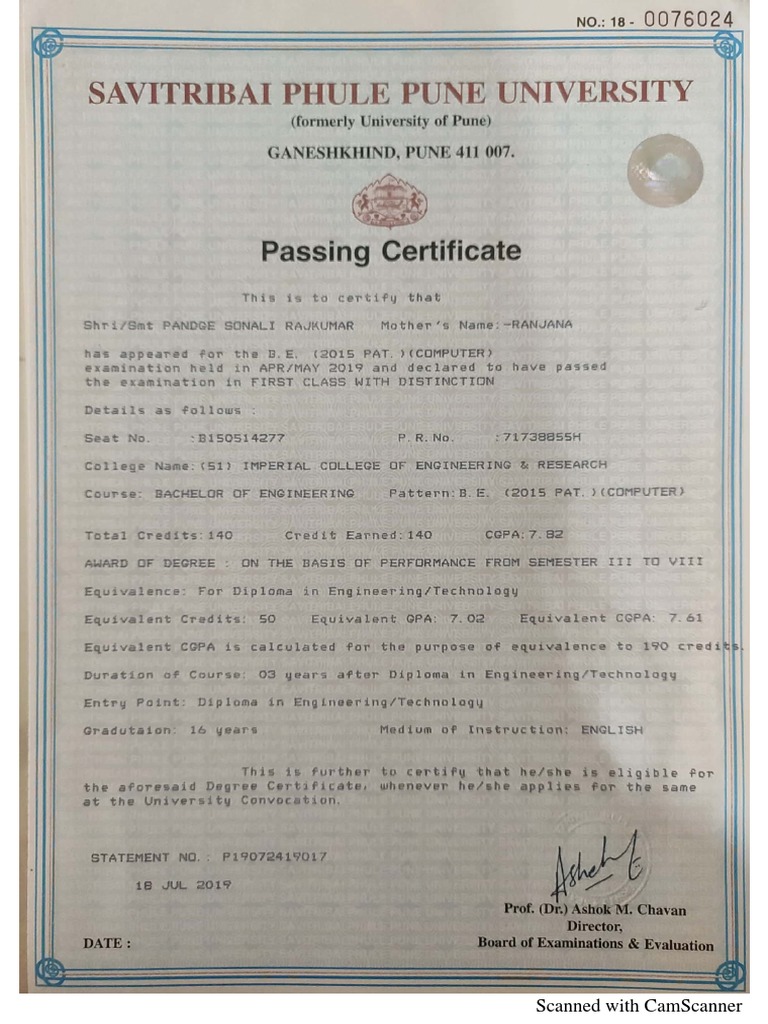 Graduation Passing Certificates | PDF