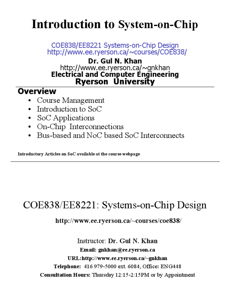 Introduction To: System-on-Chip | PDF | System On A Chip | Multi Core Processor