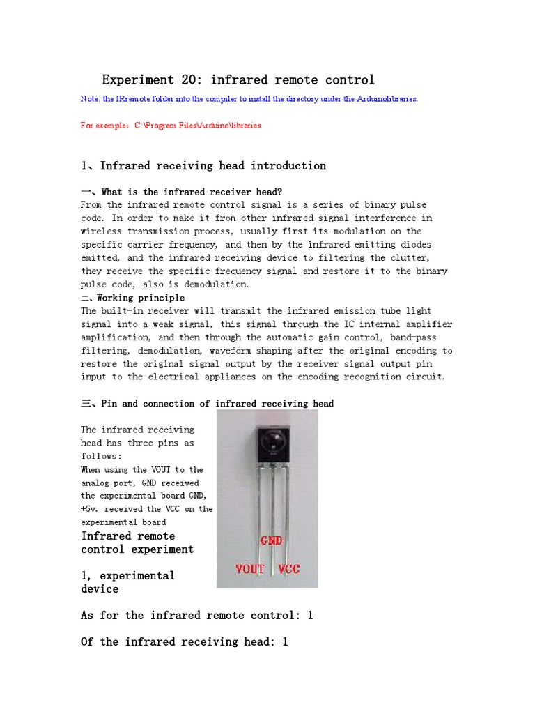 infrared remote control | PDF | Remote Control | Modulation