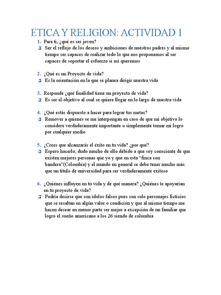 Etica y Religion 1 | PDF