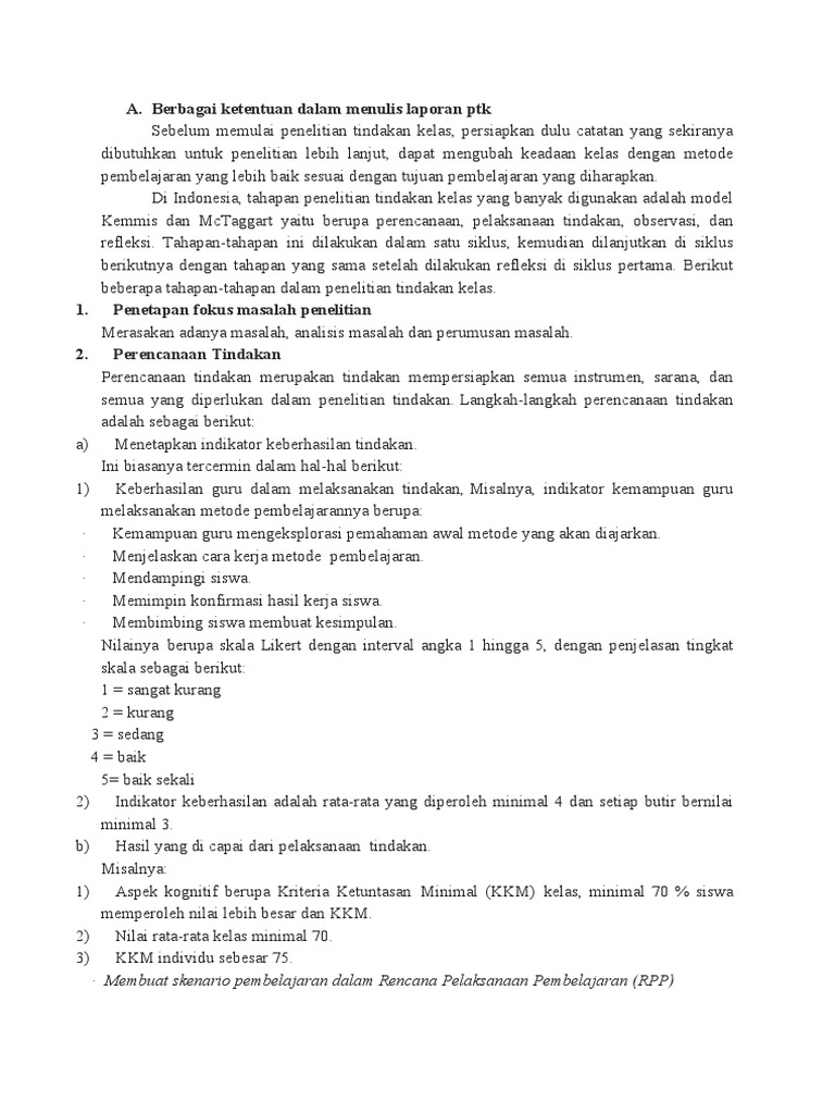 2.4 Berbagai Ketentuan Dalam Menulis Laporan PTK | PDF