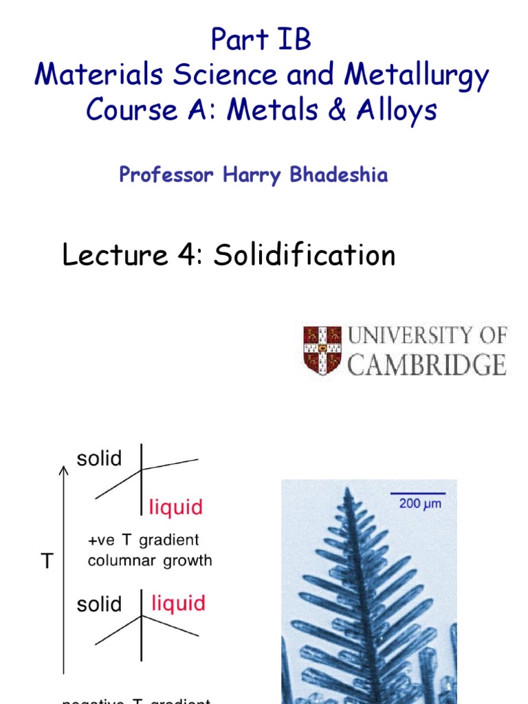 Solidification in Metals & Alloys | PDF