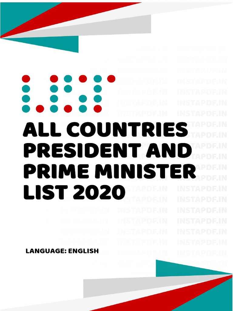 instaPDF - in All Countries President and Prime Minister List 2020 580 ...