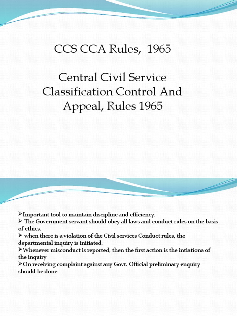 Ccs Cca Rules 1965 | PDF | Civil Service | Common Law