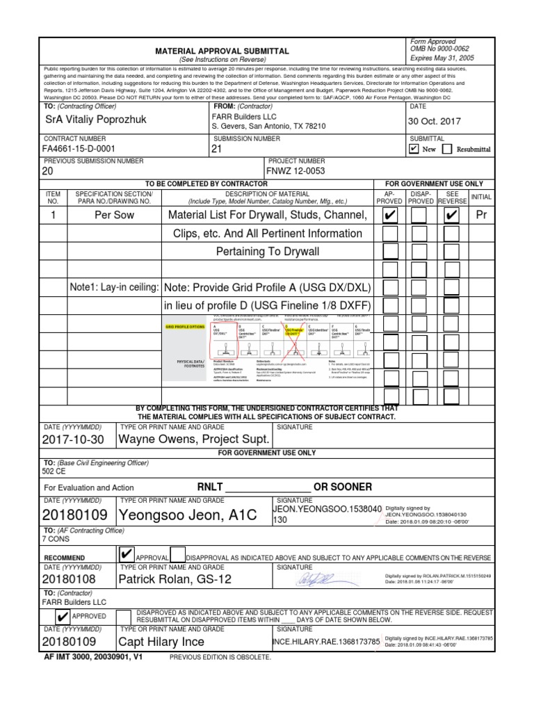 AF Form 3000 Submittal 211 | PDF | Business