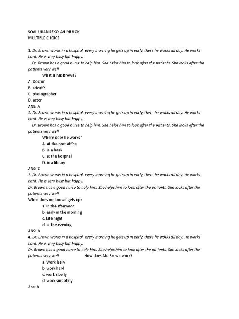 SOAL UJIAN SEKOLAH MULOK MULTIPLE CHOICE | PDF | Nature