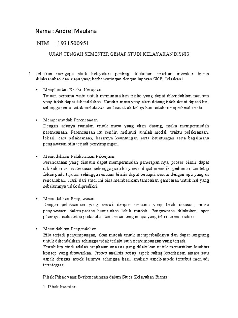 UTS SKB AndreiMaulana 1931500951 | PDF