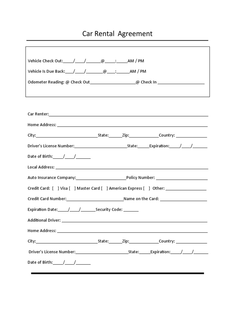 Car Rental Agreement 07 | PDF | Car Rental | Renting