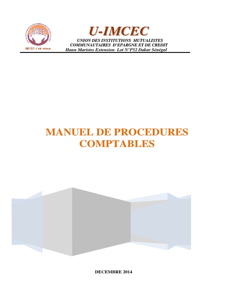 Manuel de Procédures Comptables IMCEC | PDF | Contrôle interne ...