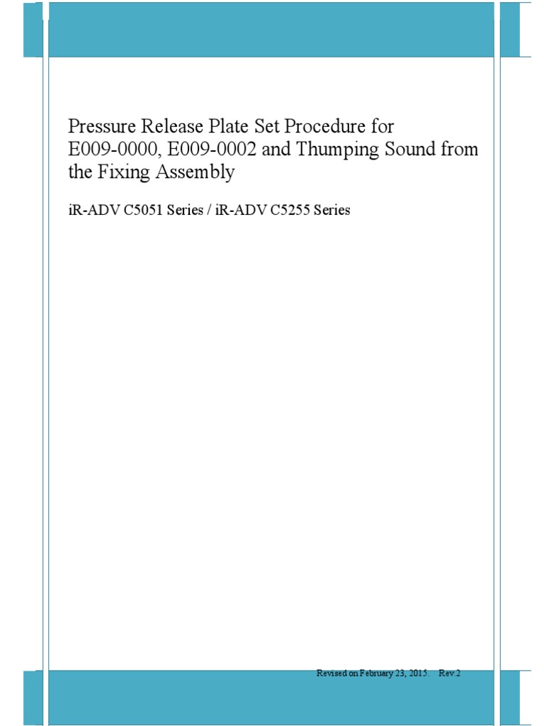 Minimizing E009-0000, E009-0002 and Thumping Noise at The Fixing ...