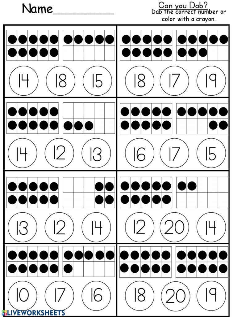 Dab The Correct Number or Color With A Crayon | PDF