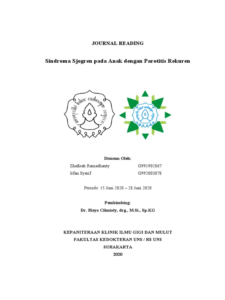 Sindroma Sjogren dan Parotitis Anak | PDF