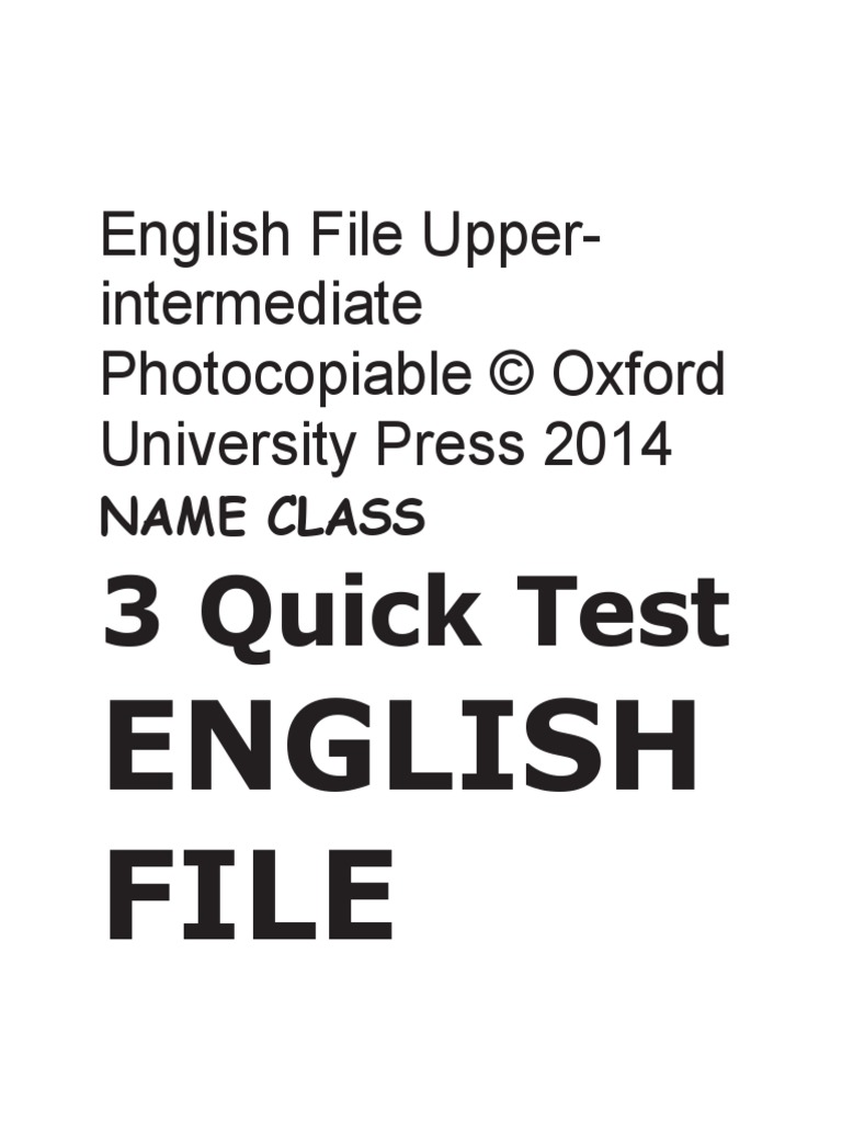 English File Upper-Intermediate Photocopiable © Oxford University Press ...