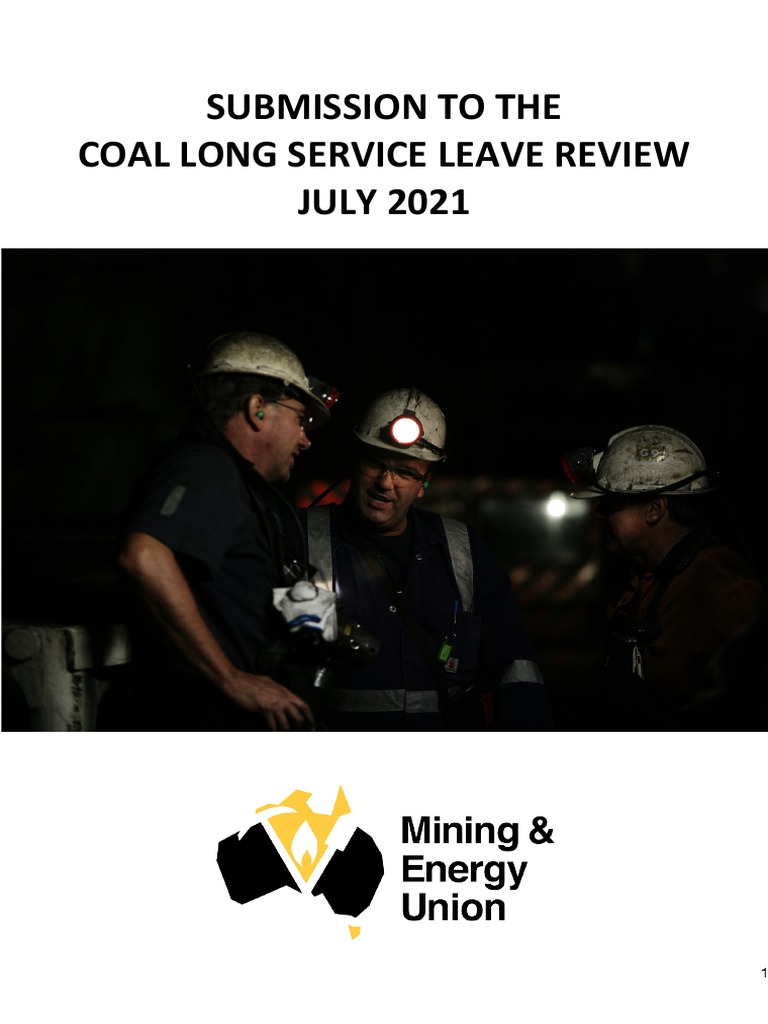Coal LSL ME Submission - 120721 - Final | PDF | Parental Leave | Accrual