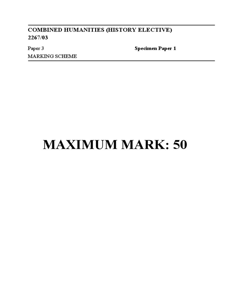 History Specimen Papers Marking Scheme | PDF | Science | Epistemology