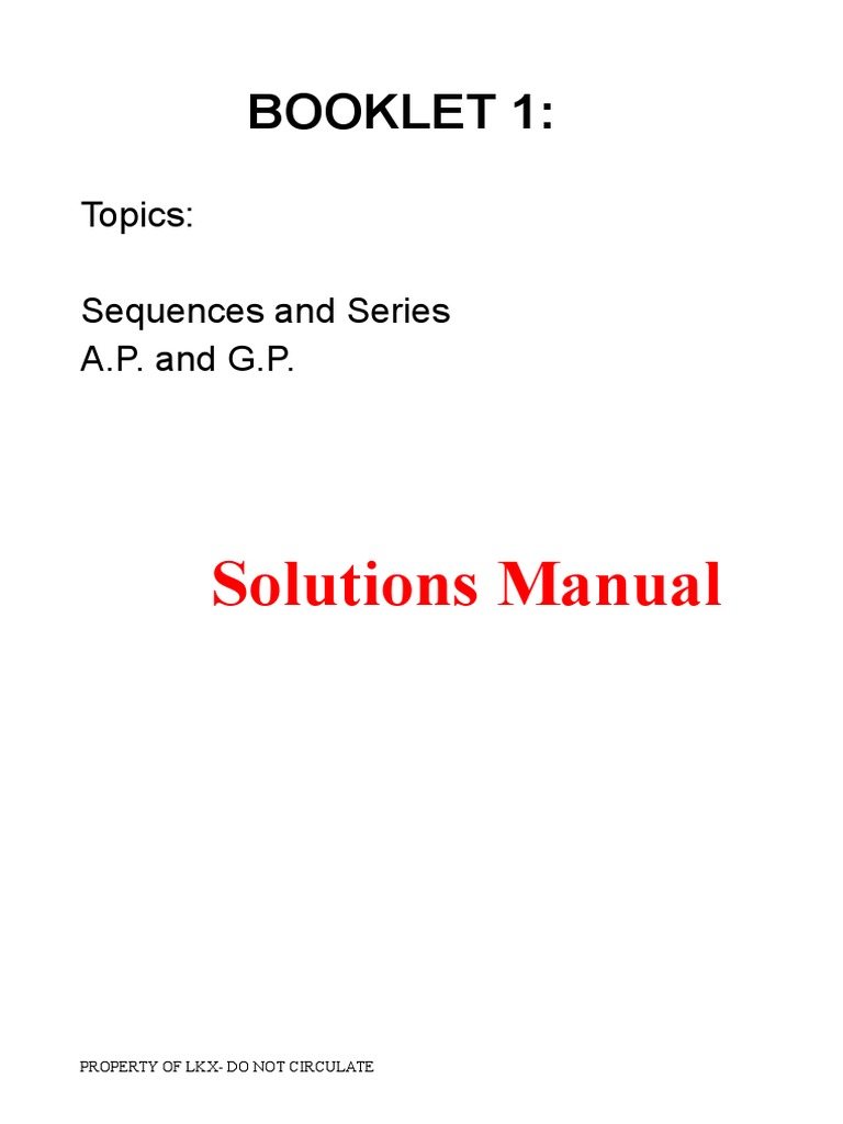 Sequences, AP and GP (ANSWERS) | PDF | Elementary Mathematics | Numbers
