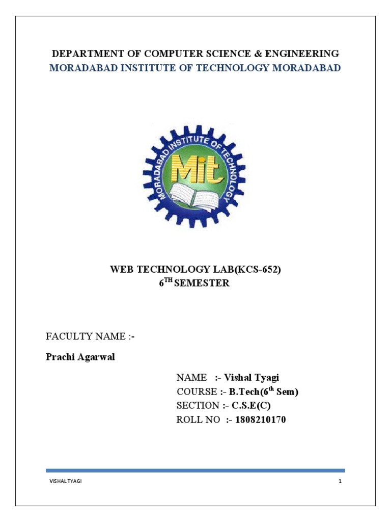 Vishal Tyagi Webtech | PDF | Html Element | Html