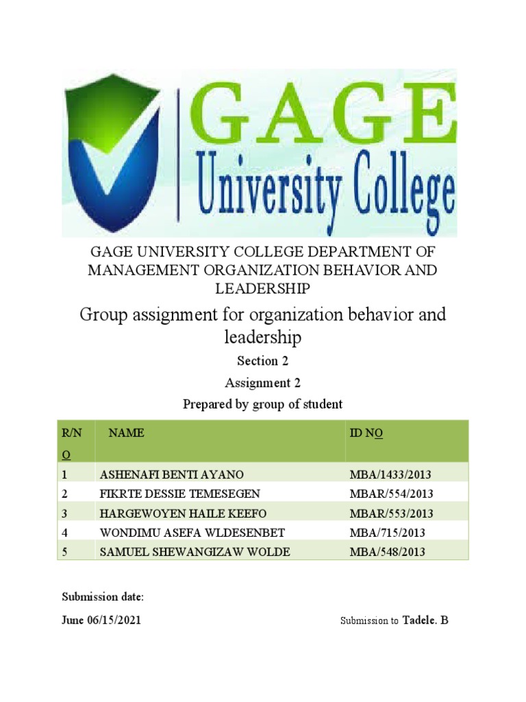 Ob Assignment 2 Edited | PDF | Stress Management | Occupational Stress