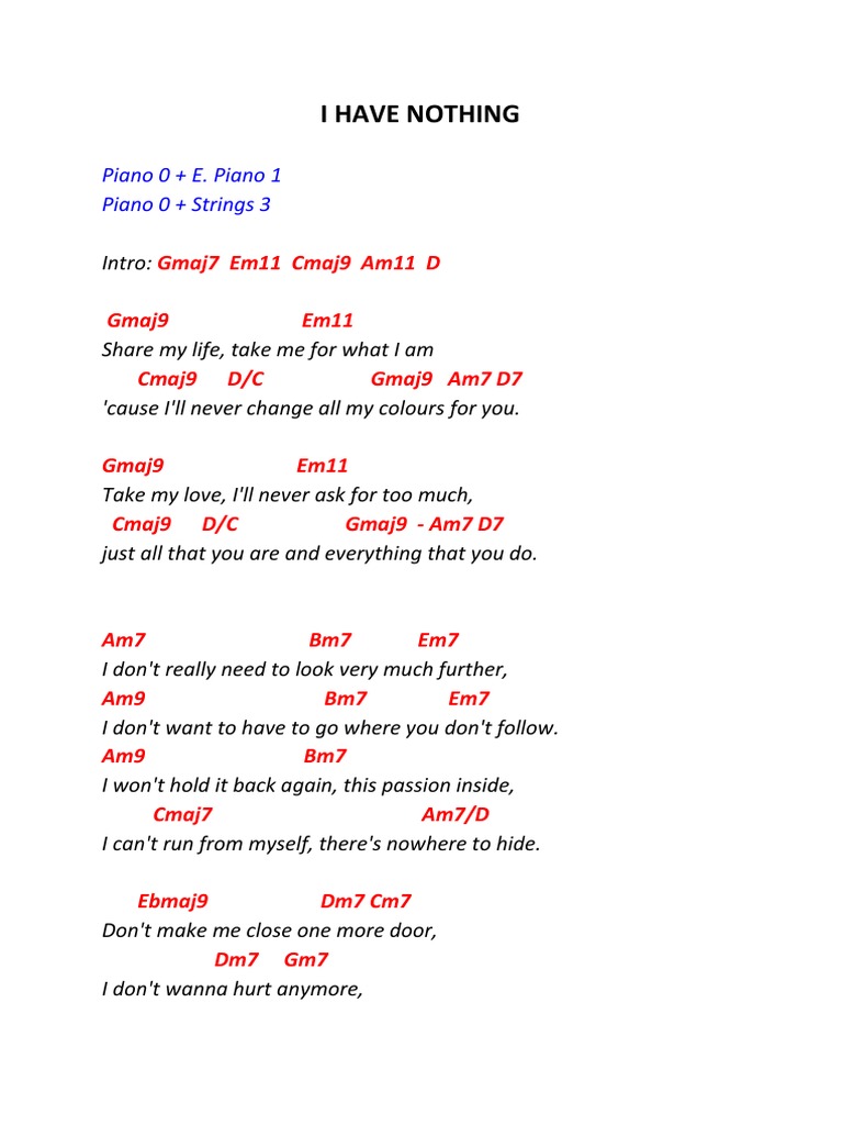 I Have Nothing | PDF