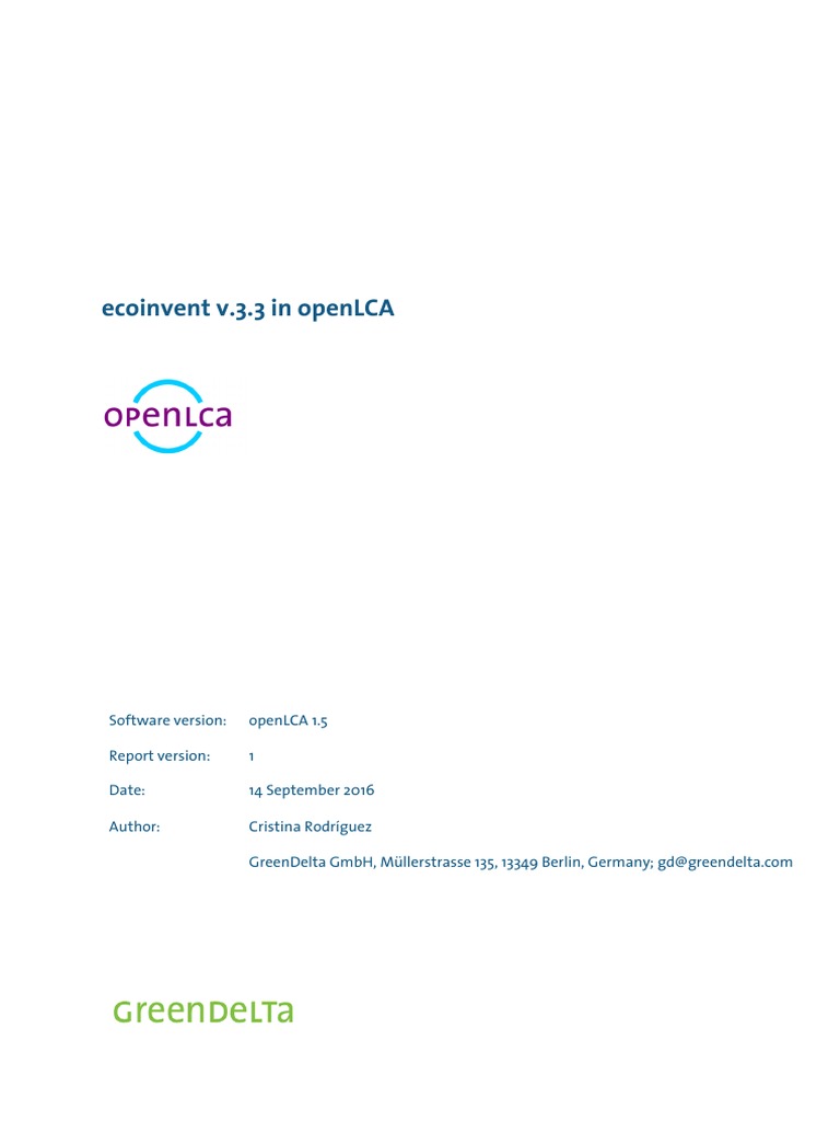 Ecoinvent V.3.3 in Openlca | PDF | Life Cycle Assessment | Databases
