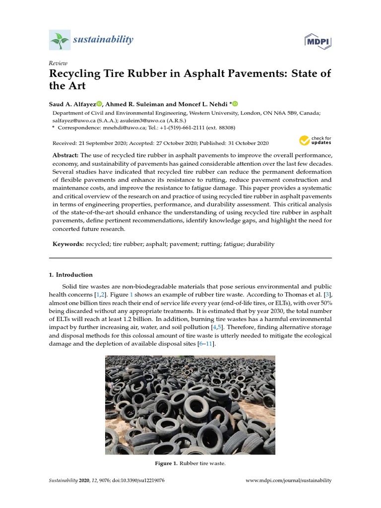 Recycling Tire Rubber in Asphalt Pavements: State of The Art | PDF ...