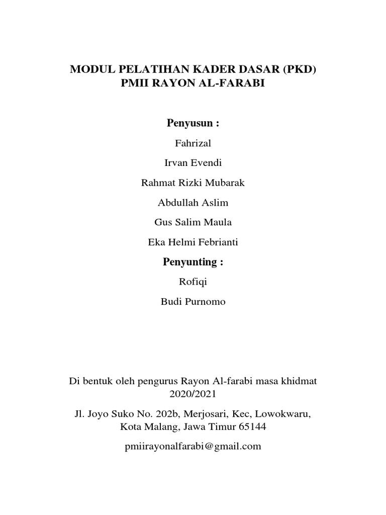 Modul PKD PMII Rayon Al-Farabi | PDF