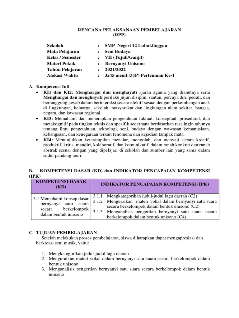 RPP PBL Pertemuan 1 Shelly Marcelini | PDF