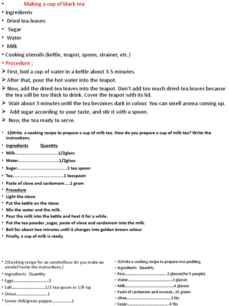 How To Make A Cup of Tea | PDF | Tea | Spoon