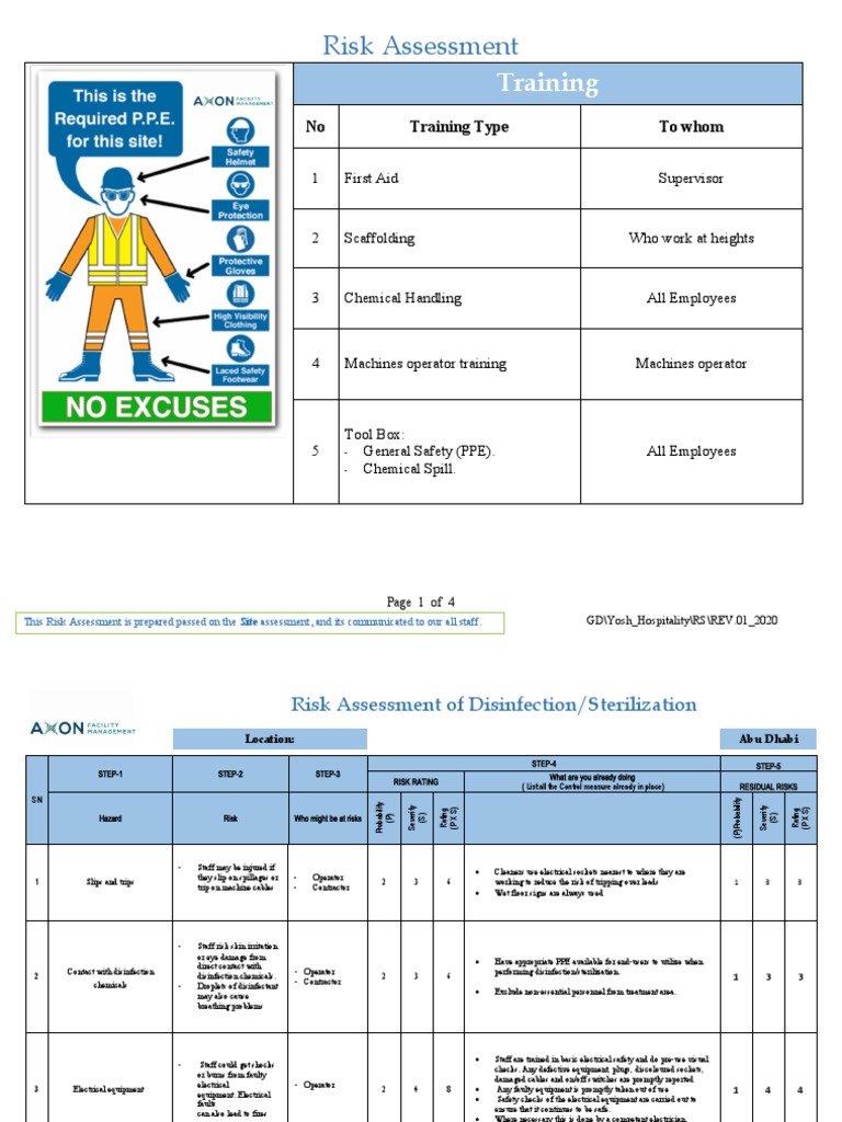 Risk Assessment For Disinfection - Sterilization | PDF | Risk ...