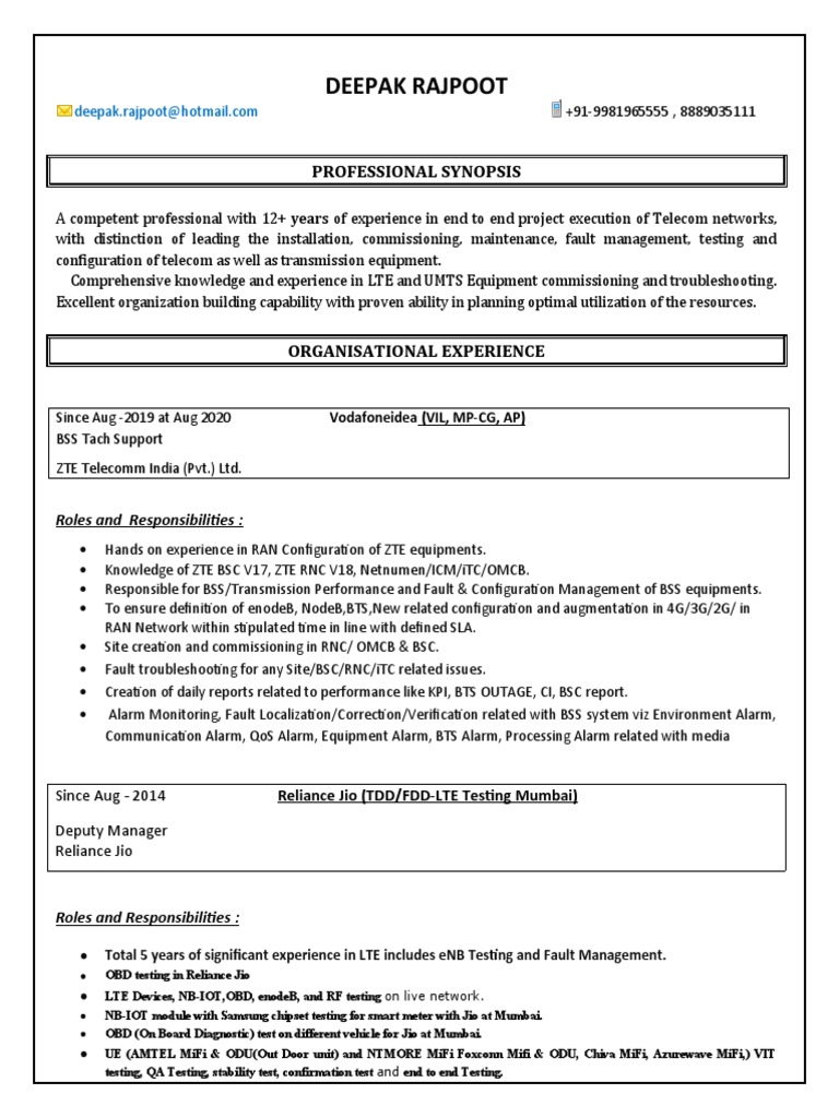 DEEPAK RAJPOOT Testing | PDF | Lte (Telecommunication) | Telecommunications
