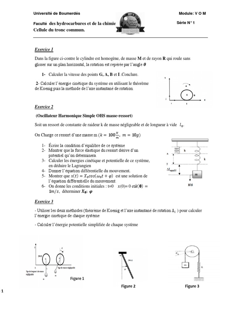 Serie 1 | PDF | Rotation | Grandeur physique