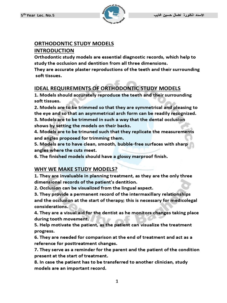 Study Models | PDF | Mouth | Dental Anatomy