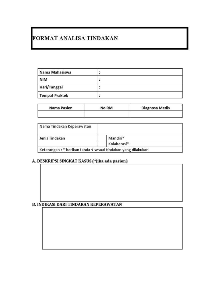 Format Analisa Tindakan Pdf