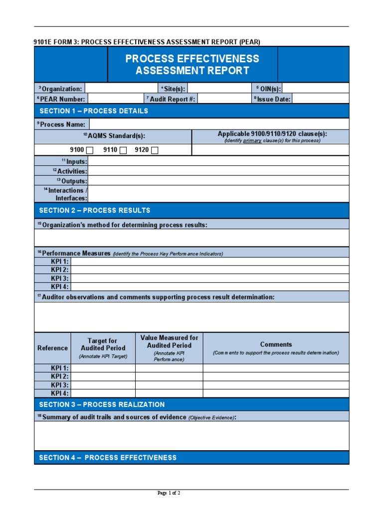 Process Effectiveness Assessment Report (PEAR) | PDF | Performance ...
